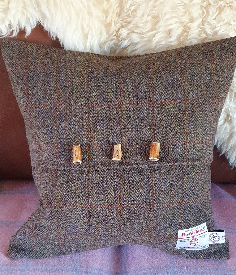Harris Tweed® Button Cushion Covers - Alba Craft